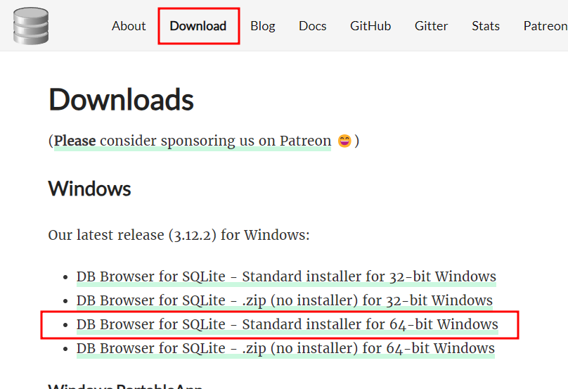 데이터 베이스 설치db Browser For Sqlite