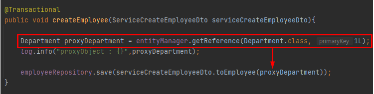 JPA - N : 1 관계 Department, Employee에서 Employee Entity를 저장할 때. Proxy, Entity 불러오기.