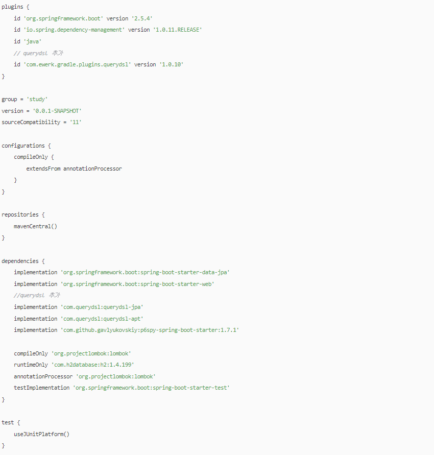 [실전! Querydsl] 1. 환경설정 및 기본 문법