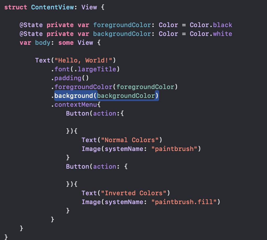 SwiftUI에서 콘텍스트 메뉴 바인딩하기