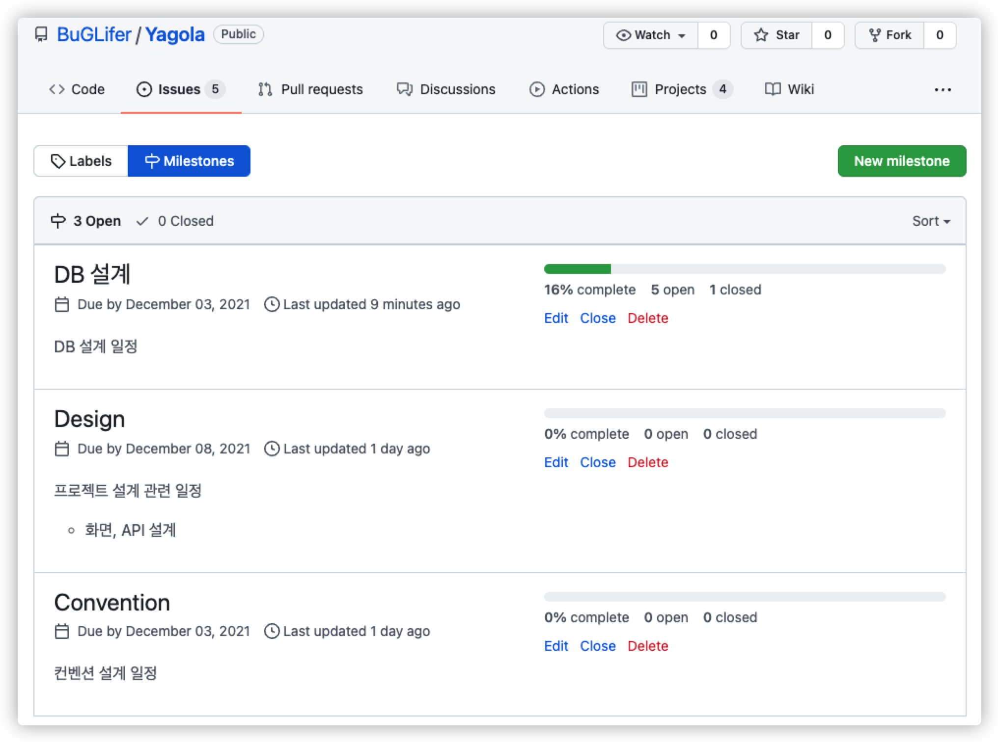 [GitHub] 팀 프로젝트 협업하기(Issues, Projects, Milestones 활용)