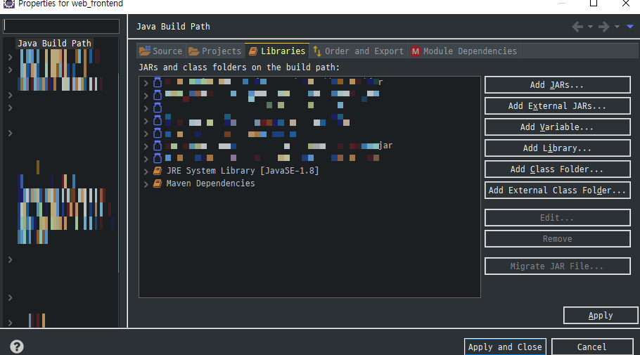 [Spring] Eclipse Maven Project 외부 .jar 의존성 삽입 방법(pom.xml 이용 X)