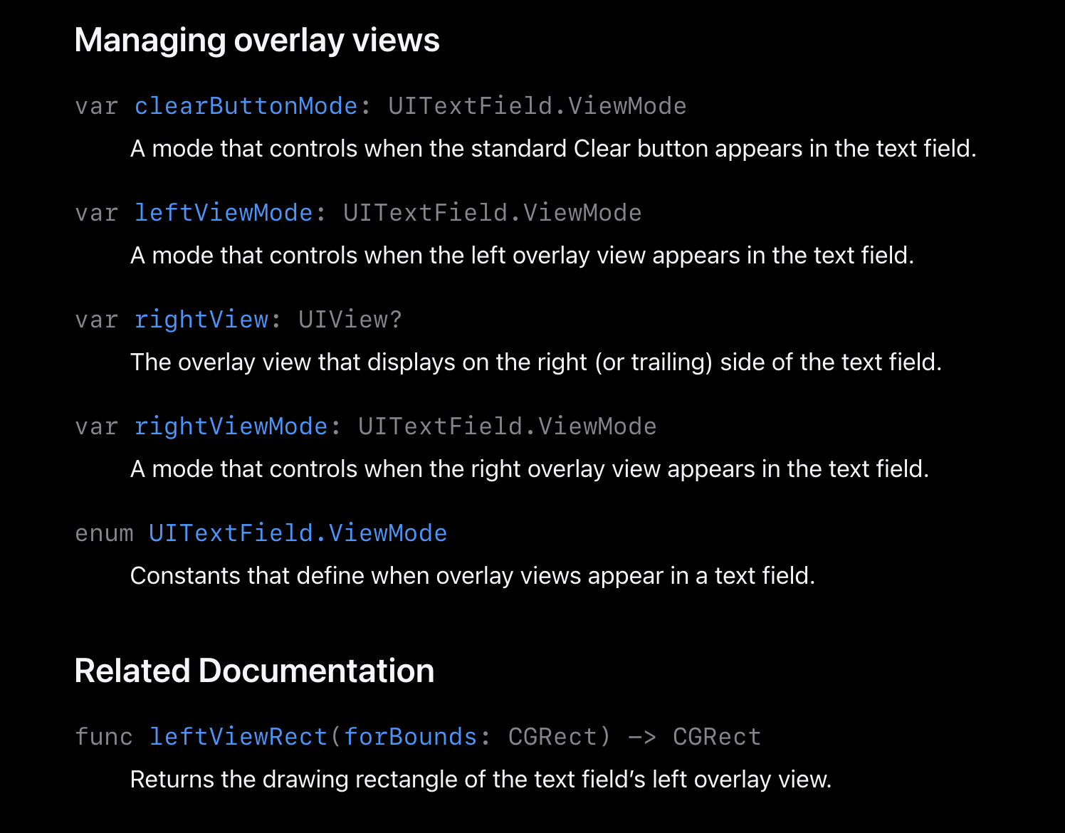 UITextField ViewMode