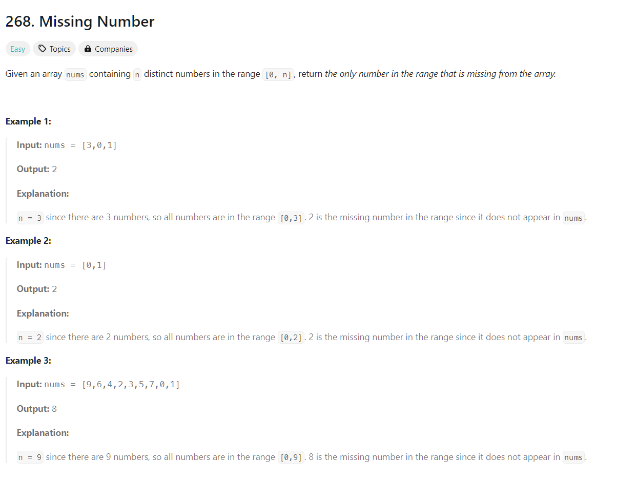 268. Missing Number