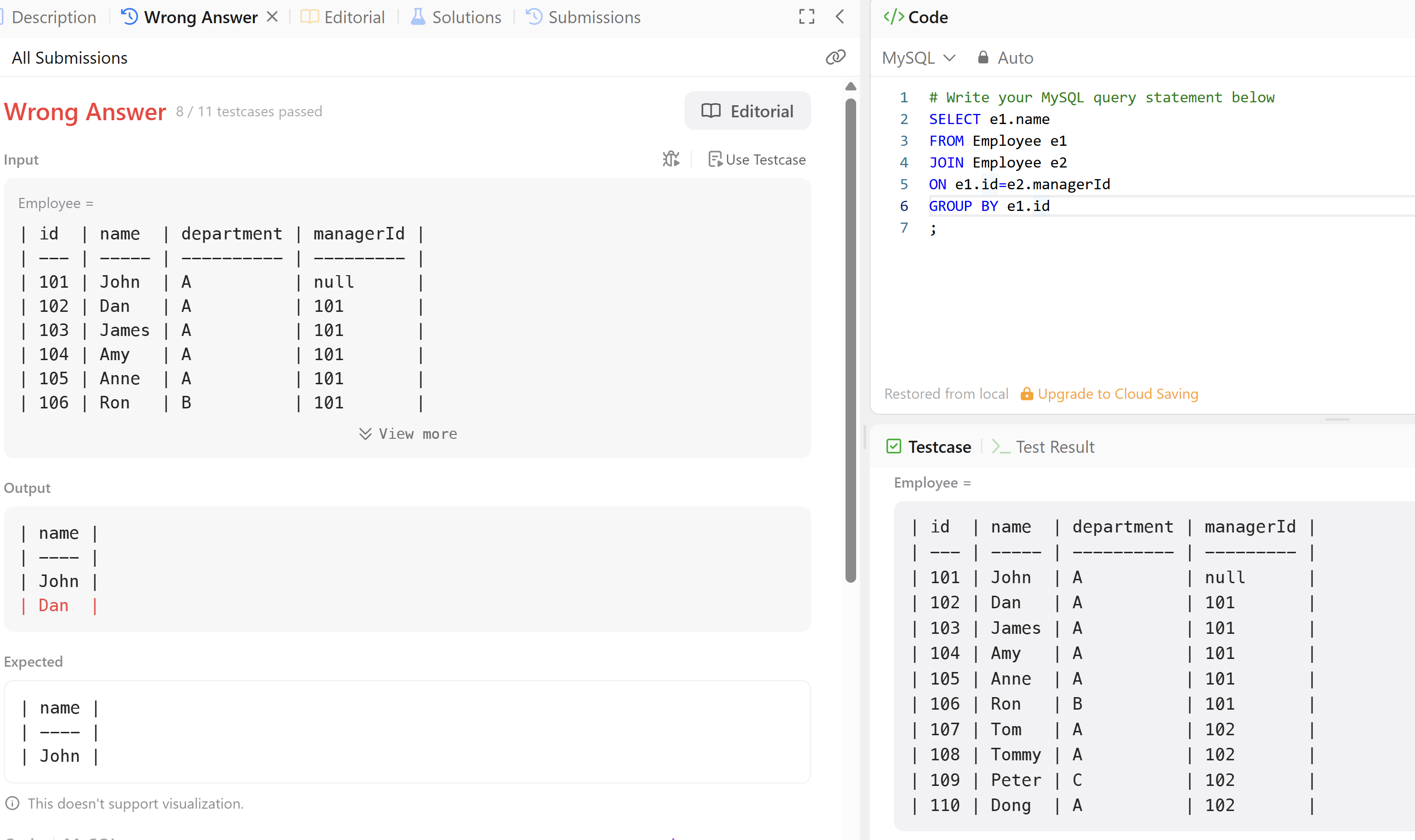 570. Managers with at Least 5 Direct Reports