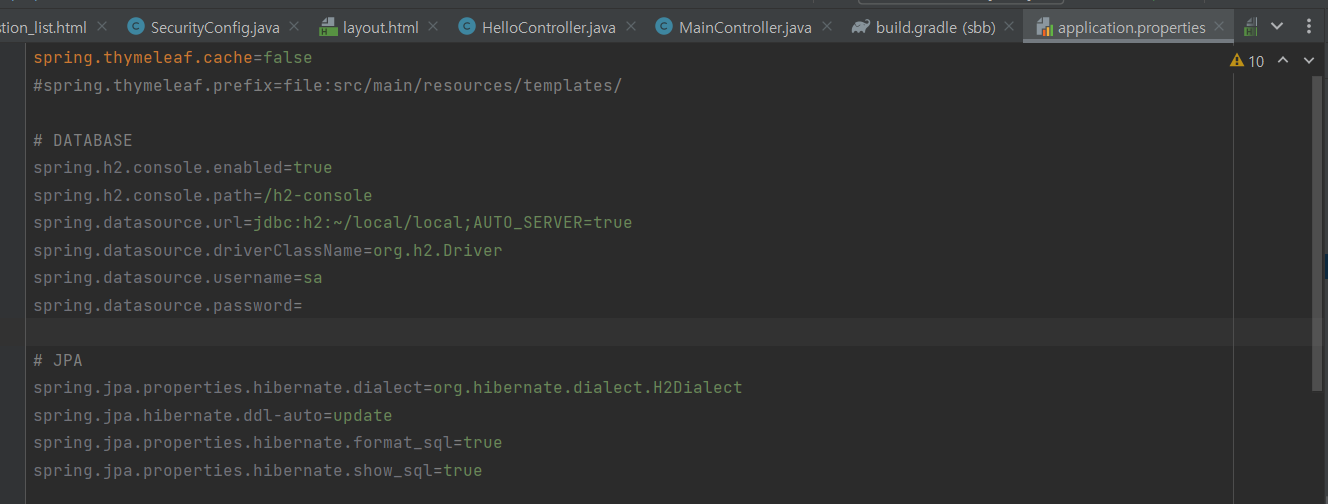 점프 투 스프링부트 jar 파일 실행 시 500에러