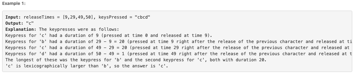 [Algorithm/JavaScript] Slowest Key