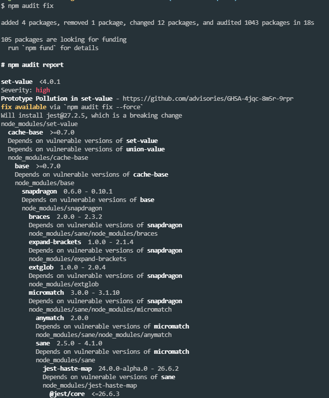 npm fund, npm audit fix
