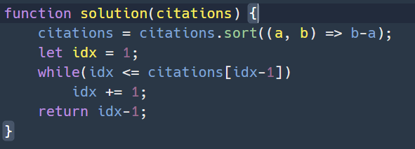 Programmers - H-index [JS]