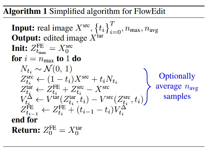 FlowEdit: Inversion-Free Text-Based Editing Using Pre-Trained Flow Models [2025 ICCV]