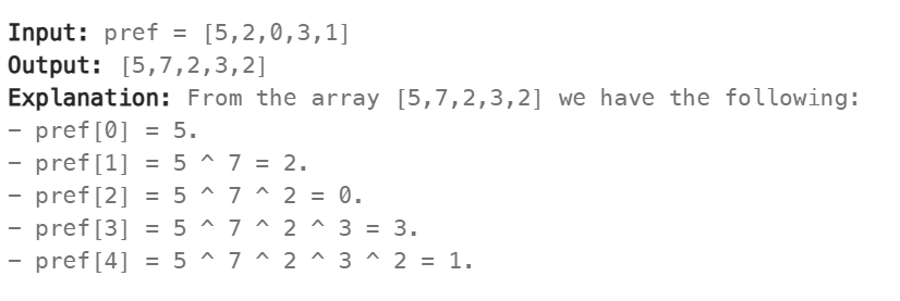 99클럽 코테 스터디 27일차 TIL + Find The Original Array of Prefix Xor