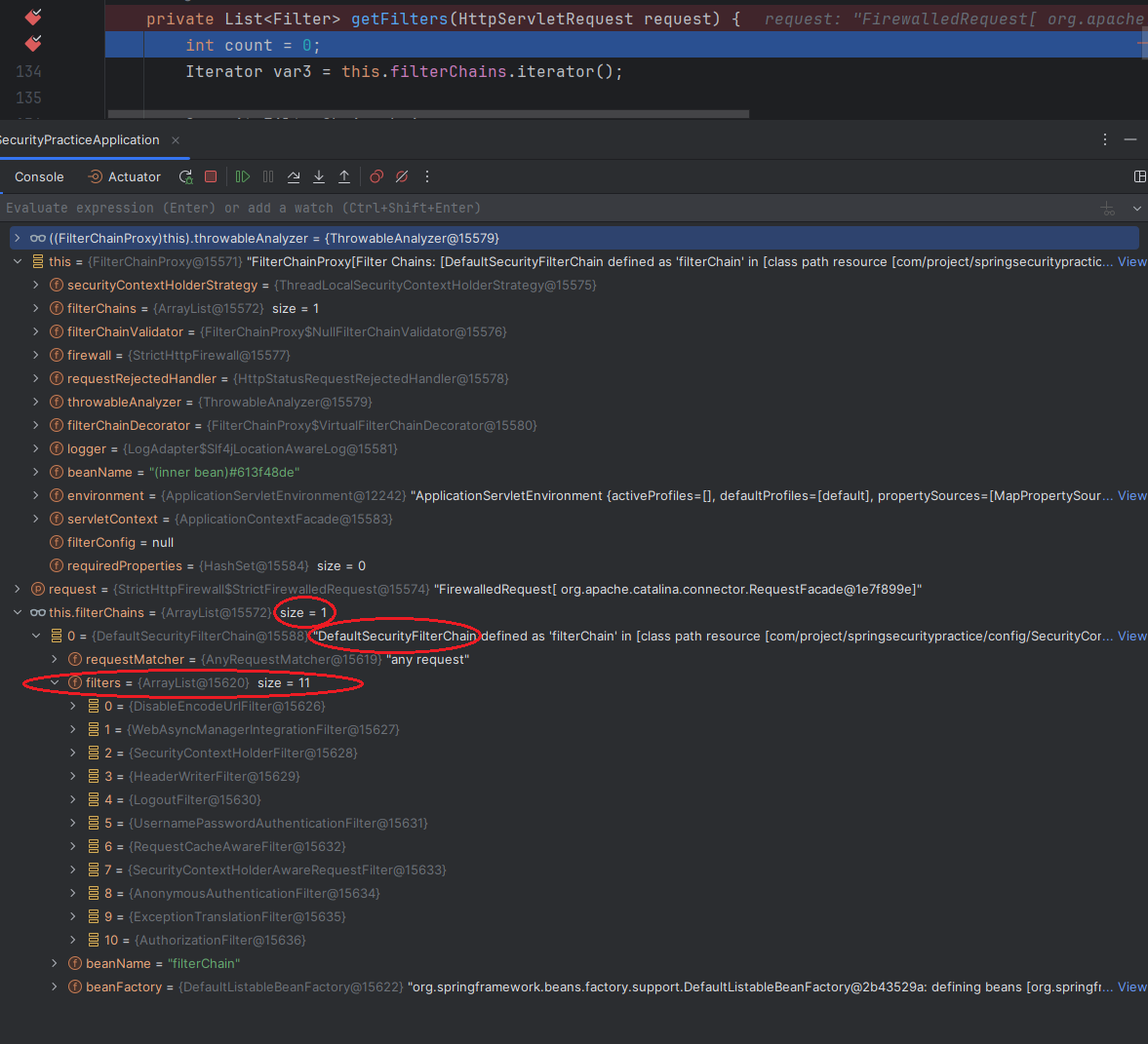 Spring Security - 3. 시큐리티 동작 원리, SecurityFilterChain 내부 구조, SecurityContextHolder.