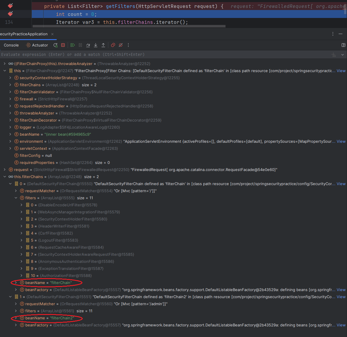 Spring Security - 3. 시큐리티 동작 원리, SecurityFilterChain 내부 구조, SecurityContextHolder.
