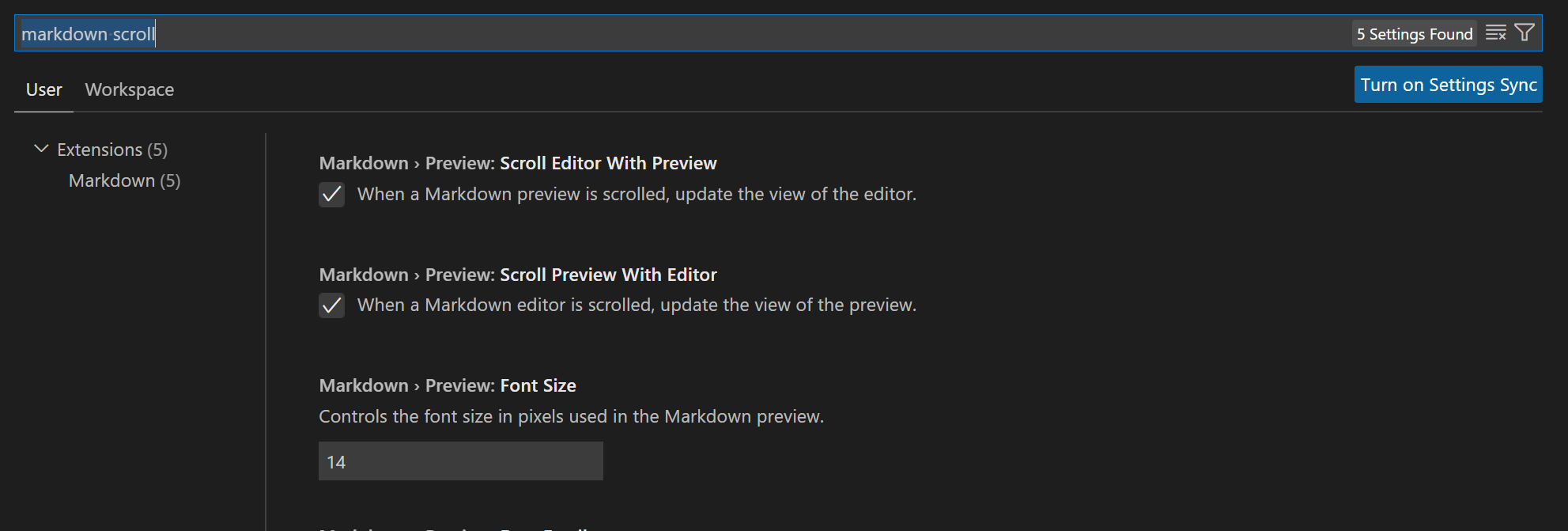 VSCode 에서 마크다운 Preview 자동 스크롤 설정 ON/OFF