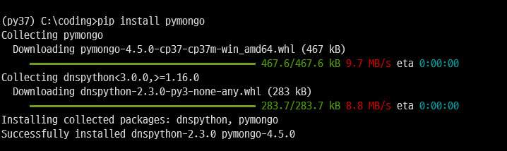 MongoDB - python 연결(크롤링)