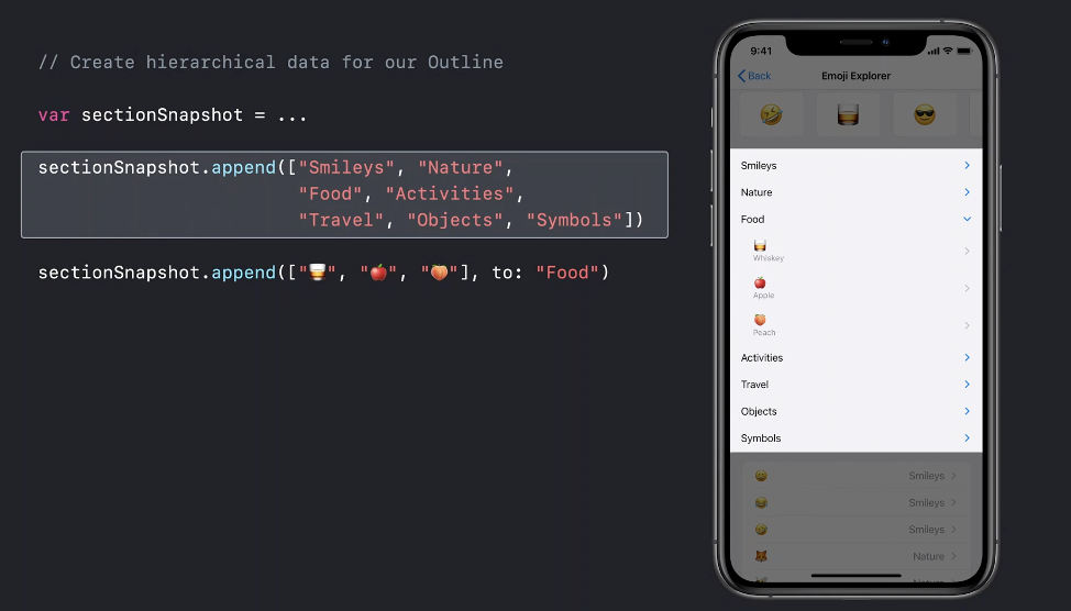 WWDC) Advances in diffable data sources