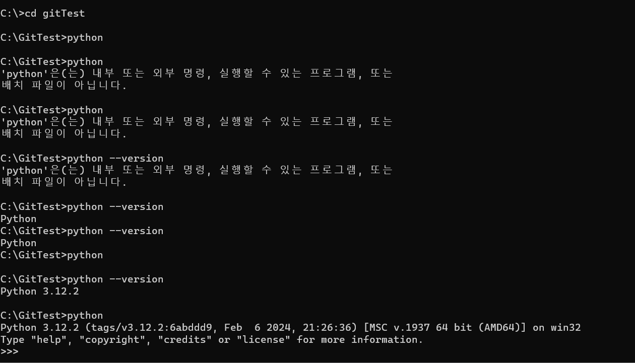 vscode 가상환경 세팅 시 python만 뜸