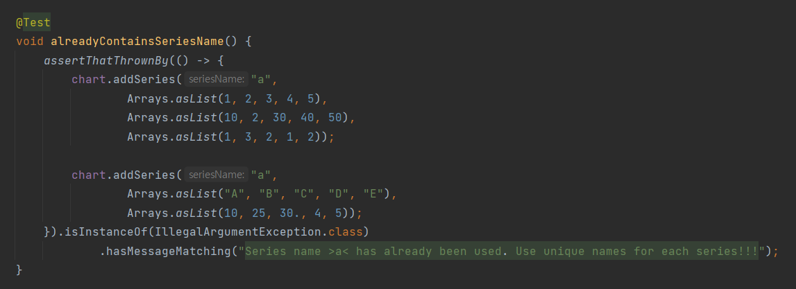 XChart 테스트 작성 #1 (alreadyContainsSeriesName)