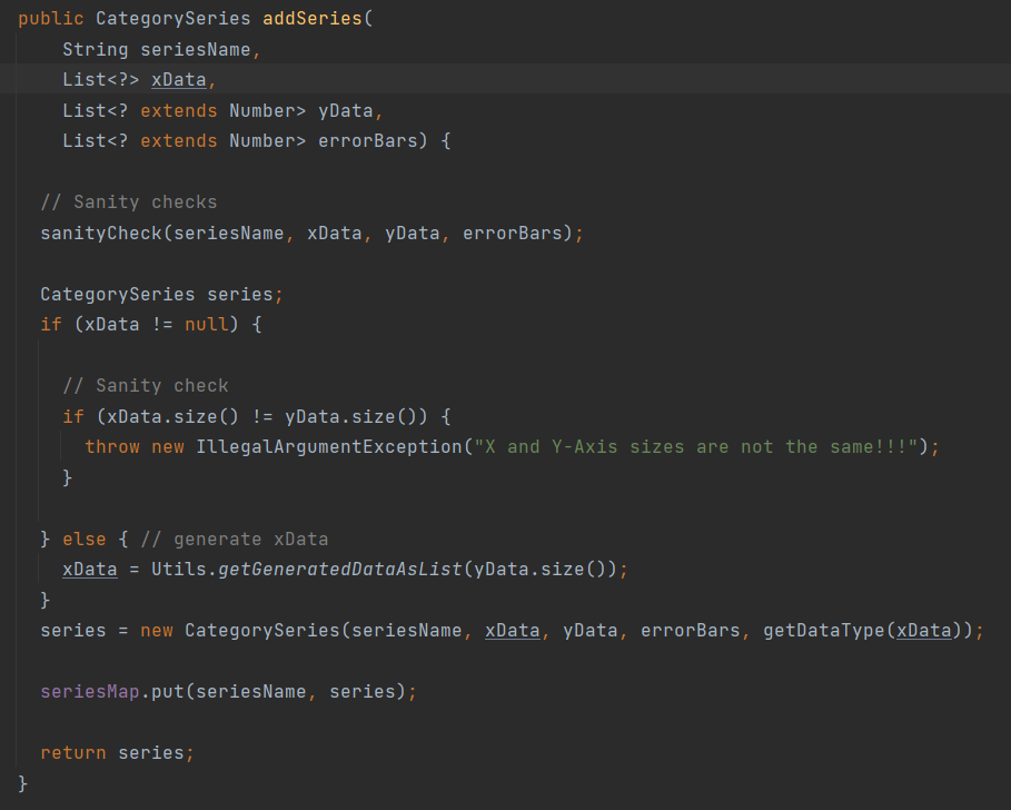 XChart 테스트 작성 #5 (xDataSizeIsNotEqualToYDataSize)