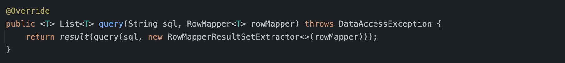 JdbcTemplate - query메서드