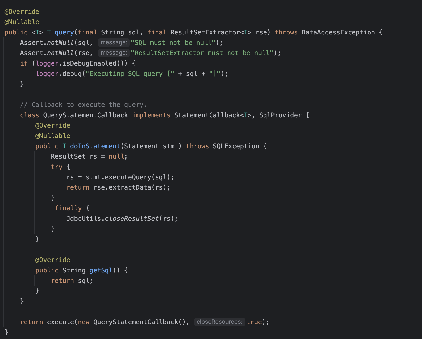 JdbcTemplate - query메서드