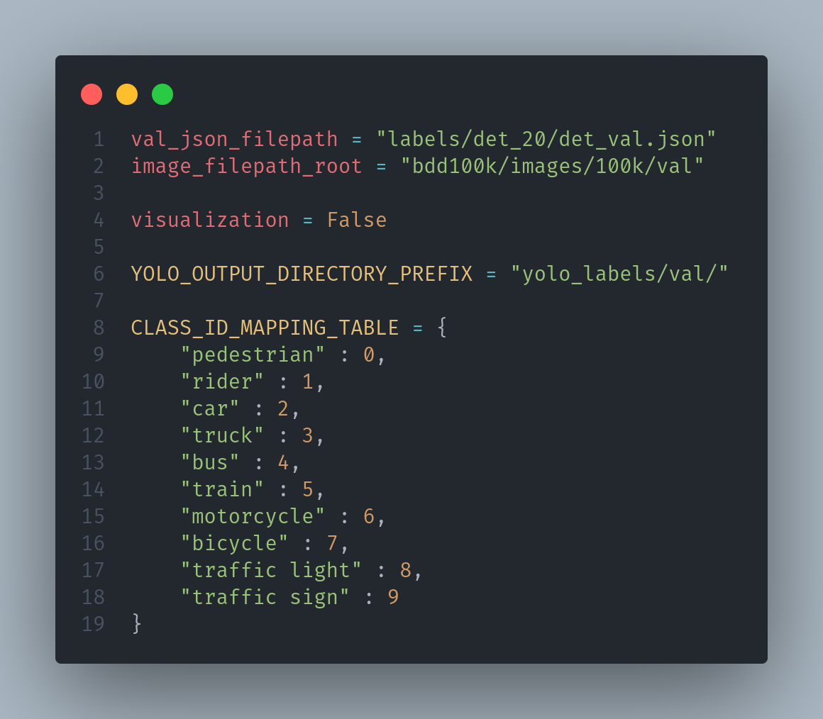 BDD100K 데이터를 YOLO v3 데이터 format으로 만들기