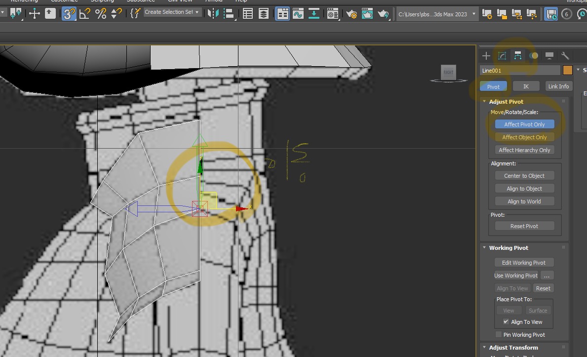 [3ds Max] axis 축 옮기는 방법