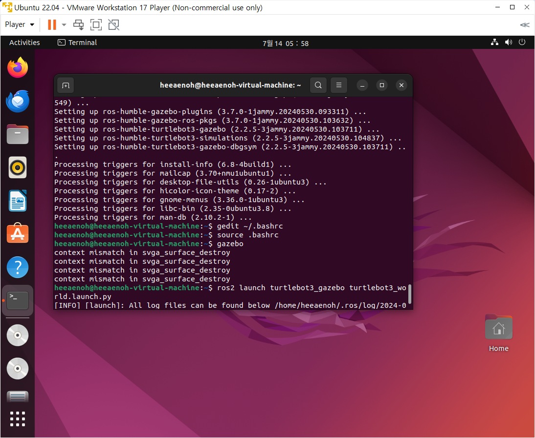 ROS2: Turtlebot3 waffle 가상환경에서 작동해보기