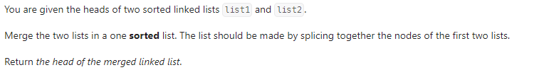 Leetcode 21 Merge Two Sorted Lists 7478