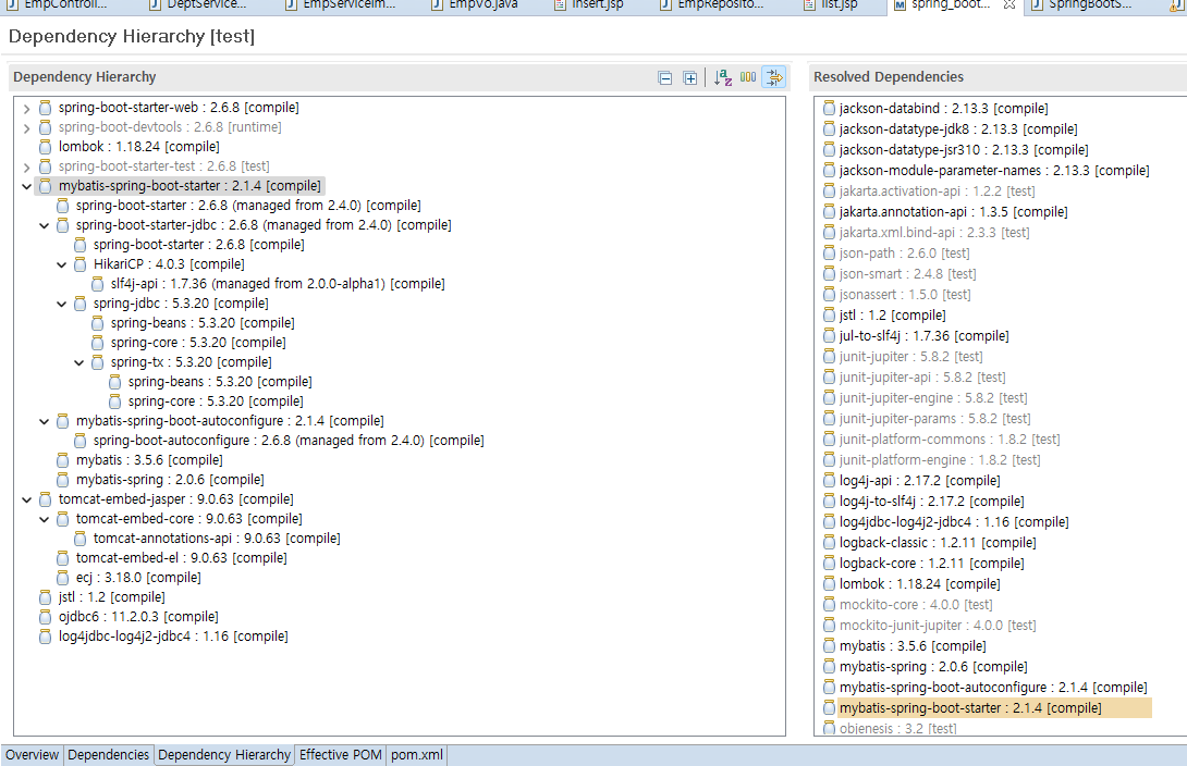 Spring Mybatis 사용 순서 Mapper Mapperscan Java에서 Mybatis로 파라미터 전달