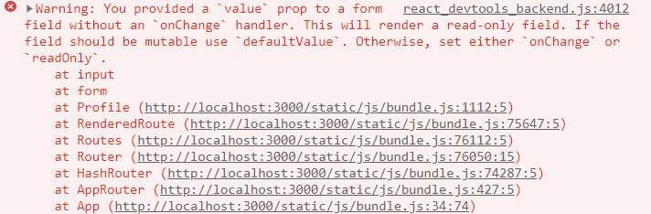 [에러] You provided a `value` prop to a form field without an `onChange ...