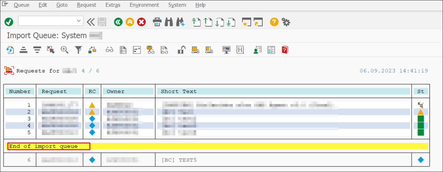 Import Queue의 End of import queue