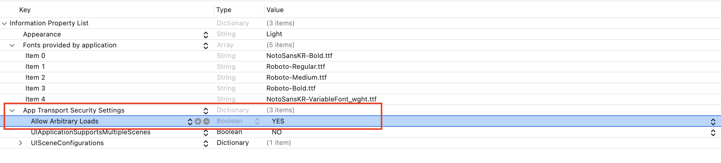 Xcode | Info.plist file