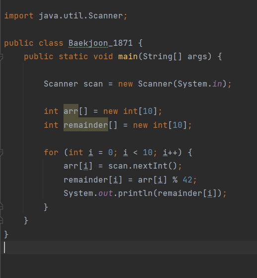 [BOJ] 백준 3052나머지