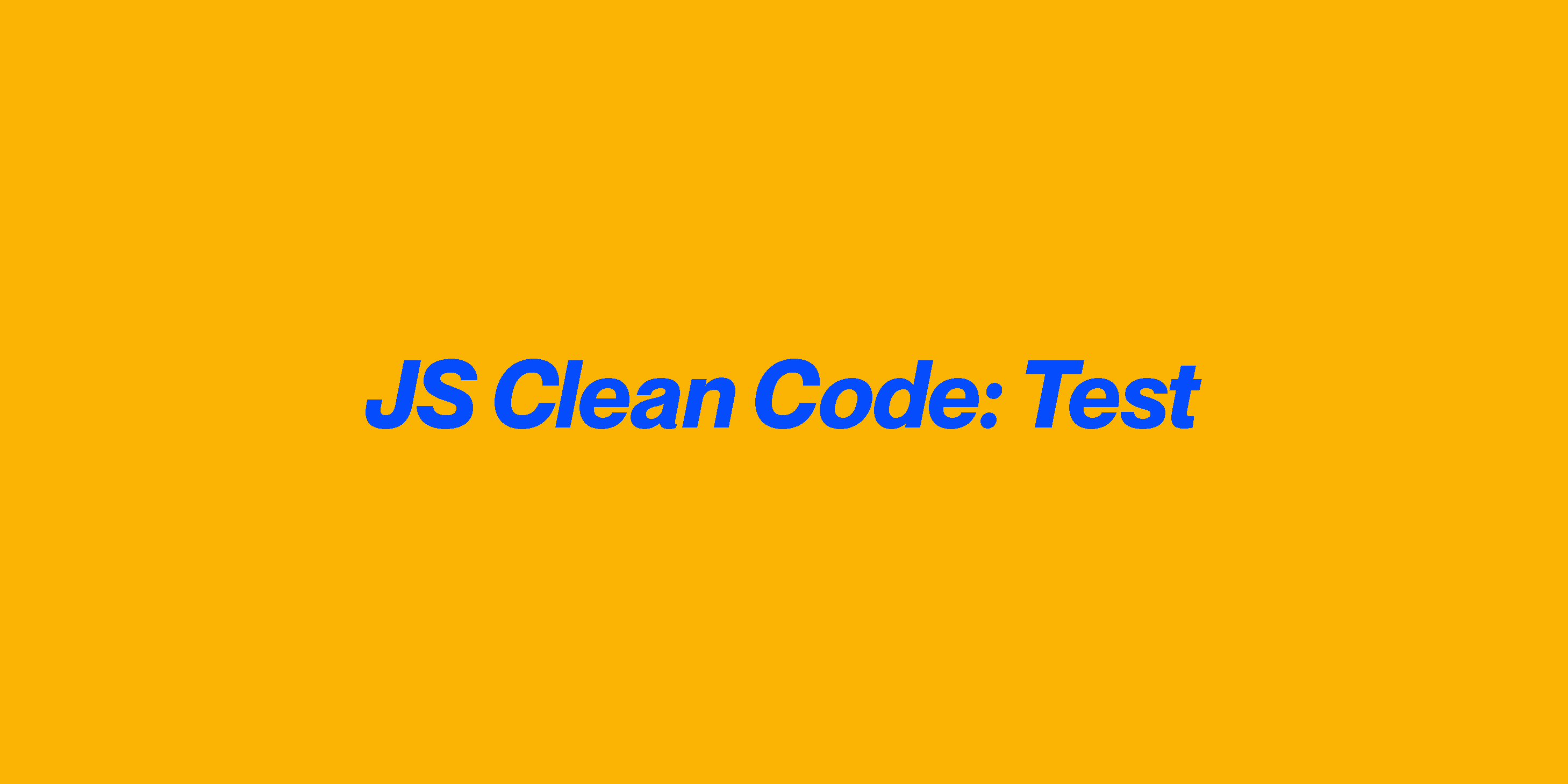 JS Clean Code Test