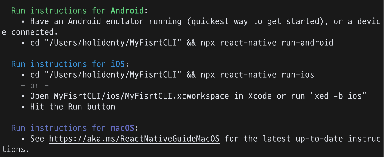 React Native React Native 프로젝트 시작하기