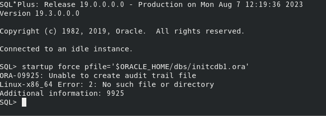 Linux, OracleDB 셋팅(init파일 문제해결)