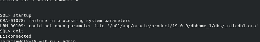 Linux Oracledb 셋팅 Init파일 문제해결