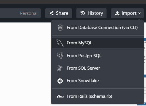 ERD 쉽게 자동으로 만드는 방법 (MySQL + dbdiagram.io)