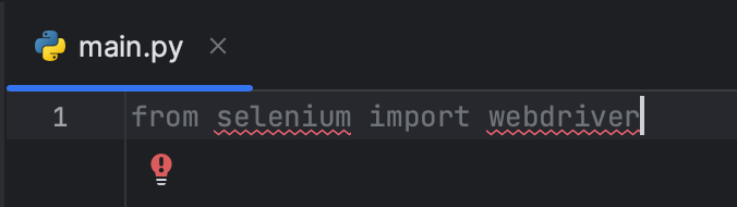 pip install selenium 했는데 pyCharm에서 Unresolved reference 'selenium'