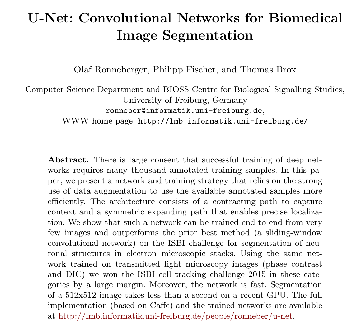 U-Net: Convolutional Networks for Biomedical Image Segmentation