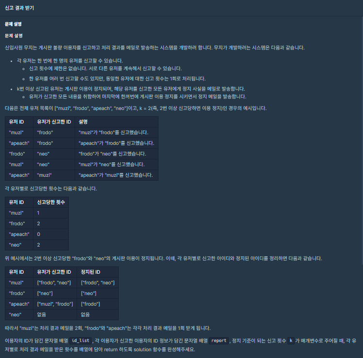 2022 KAKAO BLIND RECRUITMENT - 신고 결과 받기