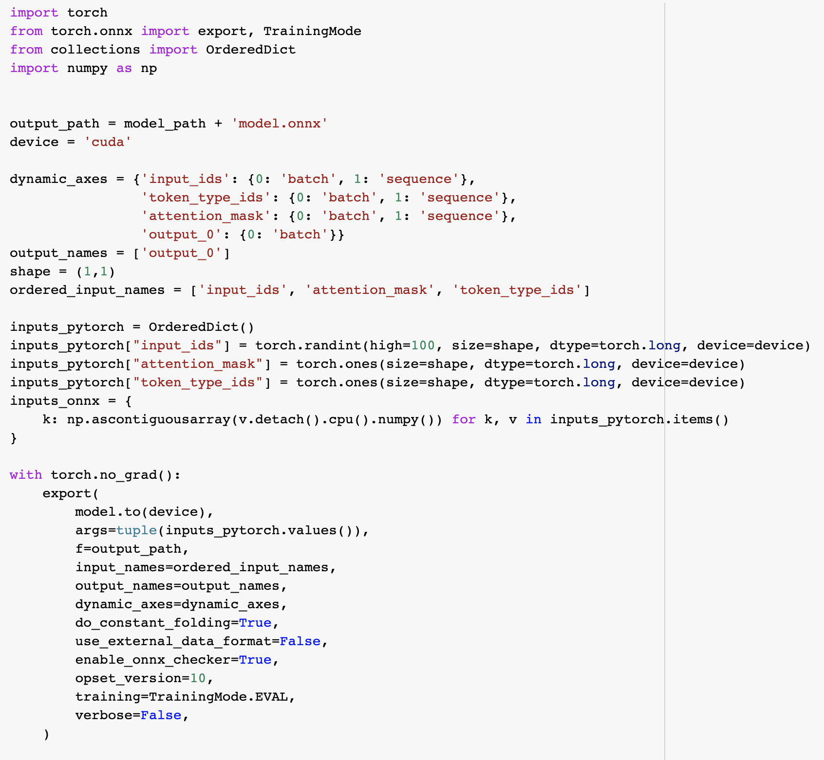 Model Inference with ONNX
