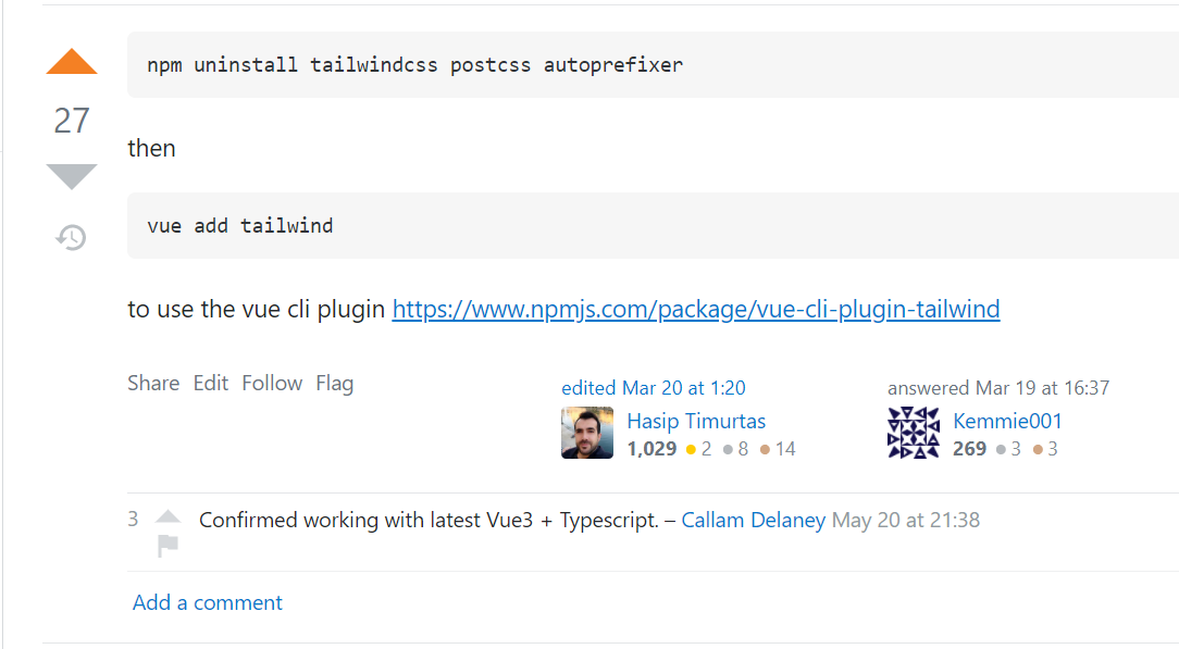 Vue3 tailwindcss 개인노트