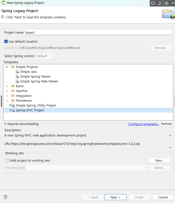 Spring MVC 게시판 만들기 / 1.환경 설정