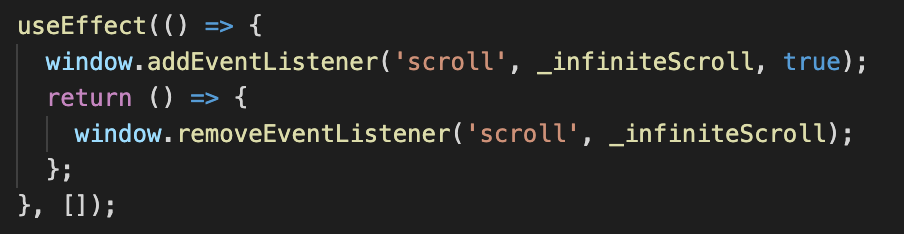 addEventListener, removeEventListener