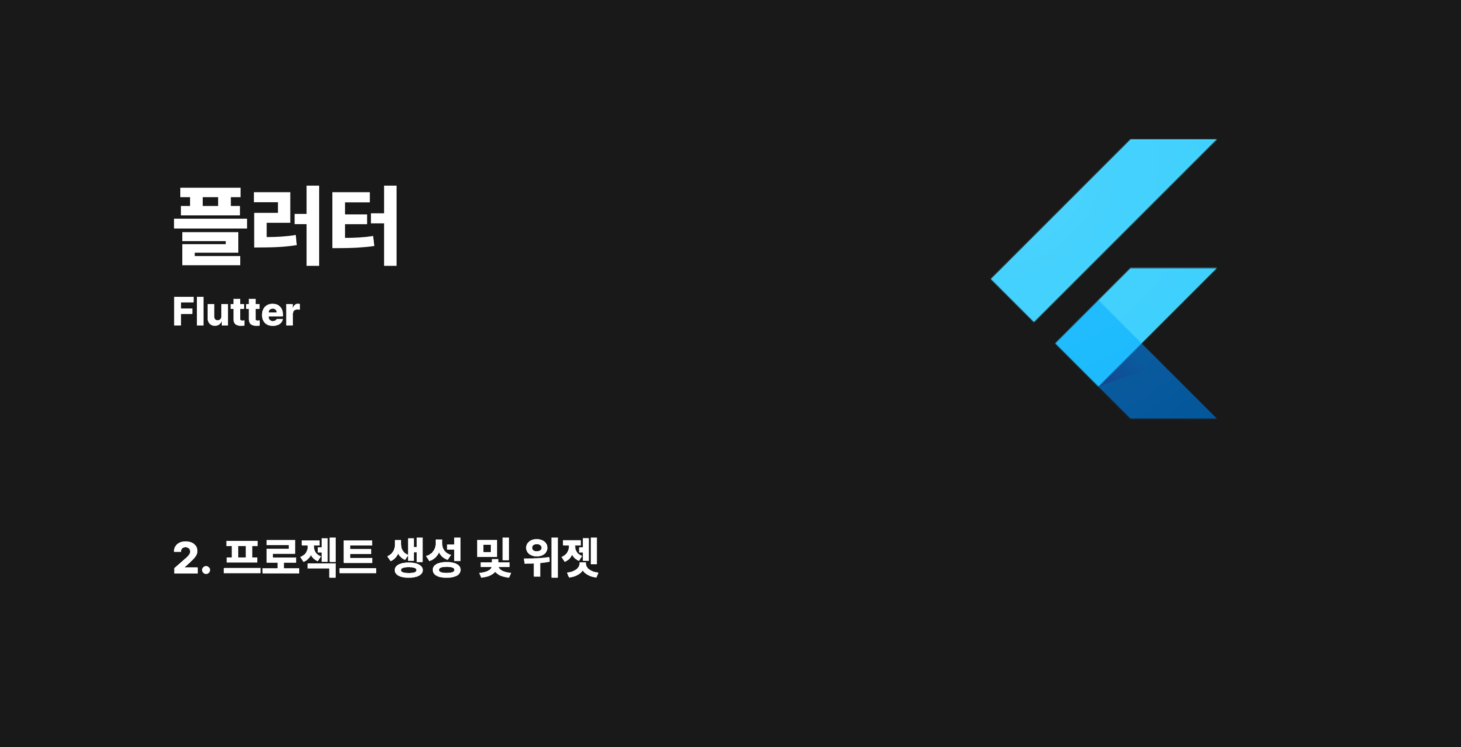 [Flutter] 02. 프로젝트 생성 및 위젯