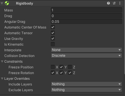 Unity Rigidbody, Collision, Trigger, Raycast