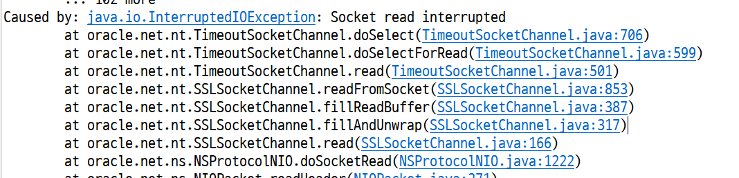Socket read interrupted