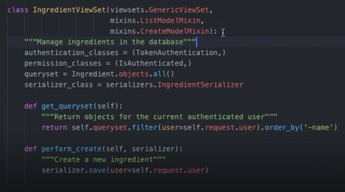 [drf | creating ingredients] Build a Backend REST API - 34